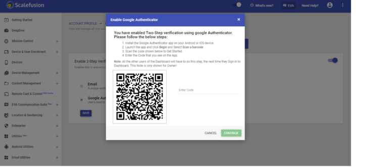 How to Enable Two-Factor Authentication on Scalefusion | Scalefusion