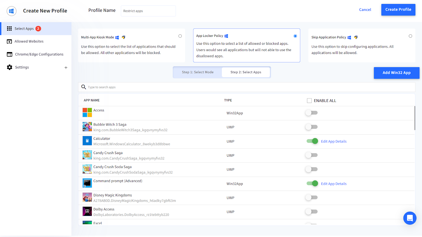 Blocking unmanaged apps installed on Android, iOS, & Windows