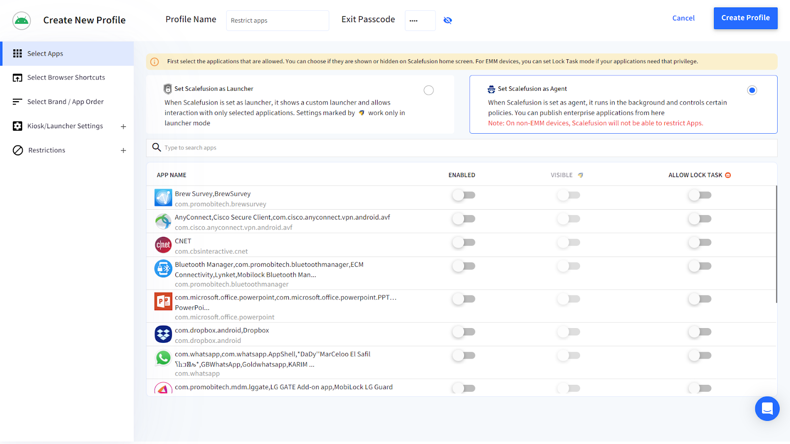 Blocking unmanaged apps installed on Android, iOS, & Windows